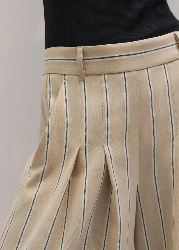 ME+EM Ultra-wide Leg Striped Tailored Trousers