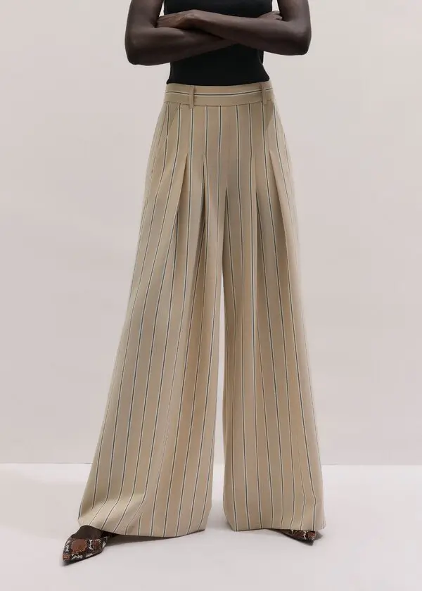 ME+EM Ultra-wide Leg Striped Tailored Trousers