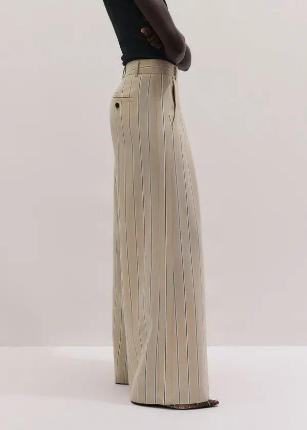 ME+EM Ultra-wide Leg Striped Tailored Trousers