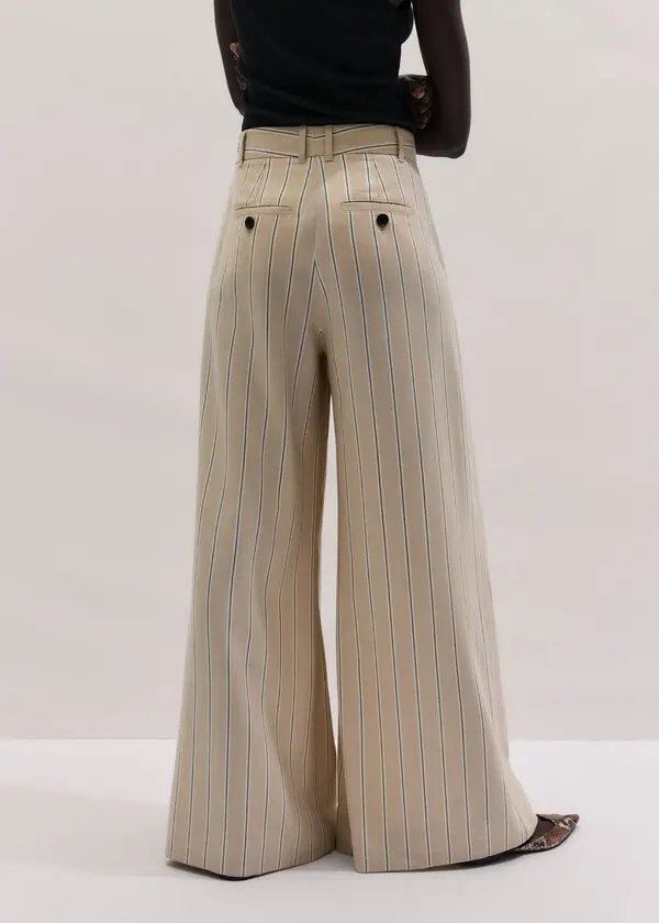 ME+EM Ultra-wide Leg Striped Tailored Trousers