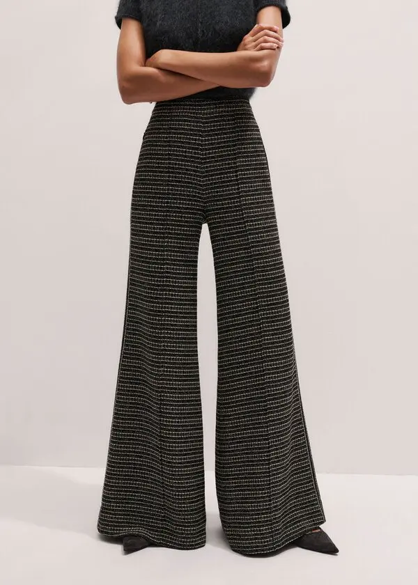 ME+EM Wide-leg Striped Trousers