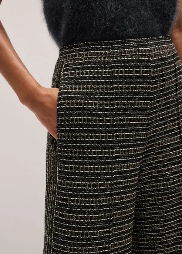 ME+EM Wide-leg Striped Trousers