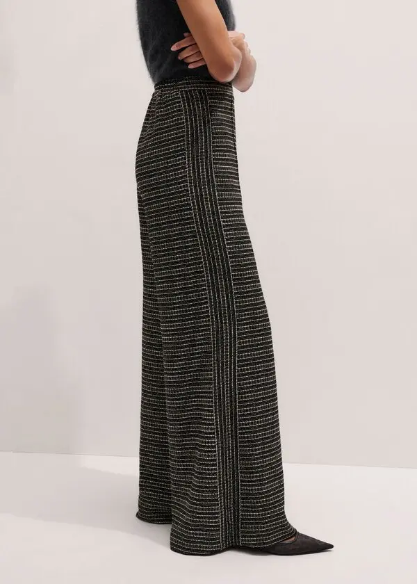 ME+EM Wide-leg Striped Trousers