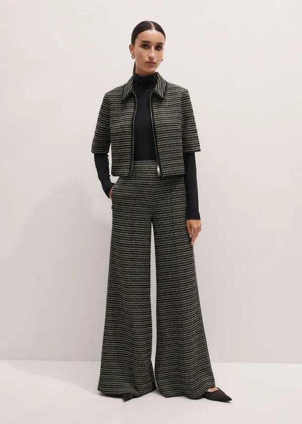 ME+EM Wide-leg Striped Trousers