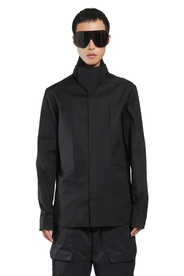 Rick Owens Tower Outershirt In Heavy Poplin
