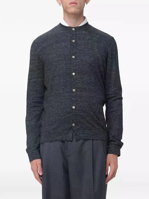 Brunello Cucinelli Button-front Slub Texture Sweater - Grey