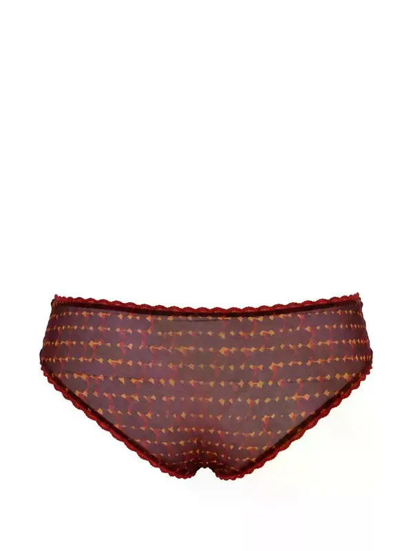 LAURA URBINATI Geometric-print Lace-trim Briefs