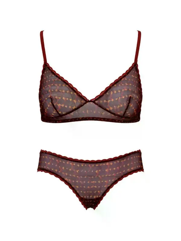 LAURA URBINATI Geometric-print Lace-trim Briefs