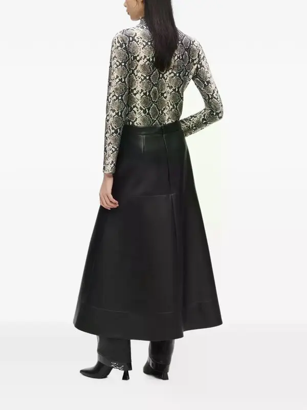 Karl Lagerfeld Faux-leather Panelled Flared Skirt
