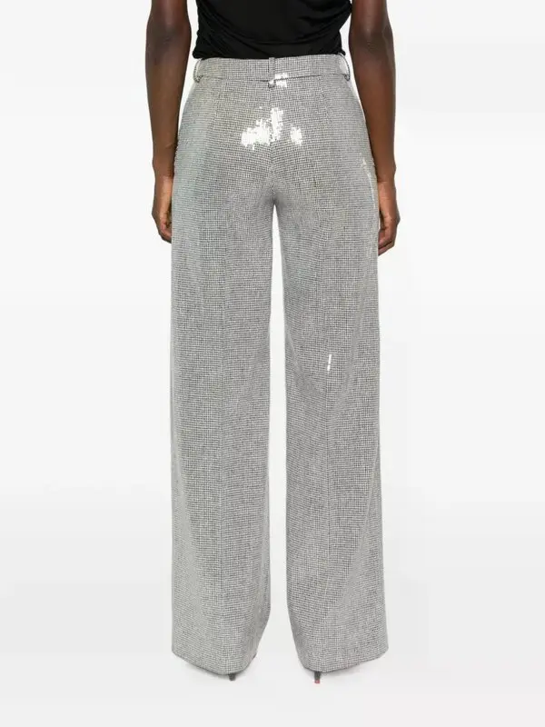 ERMANNO FIRENZE Sequin-embellished Houndstooth Tailored Trousers