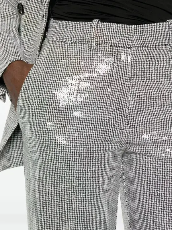 ERMANNO FIRENZE Sequin-embellished Houndstooth Tailored Trousers