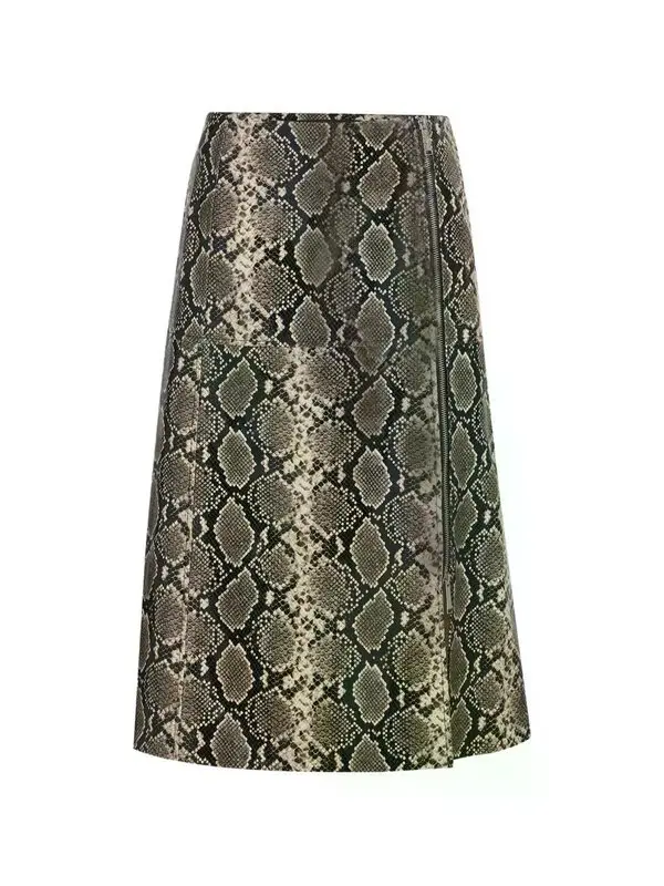 Karl Lagerfeld Faux Python Midi Skirt - Grey