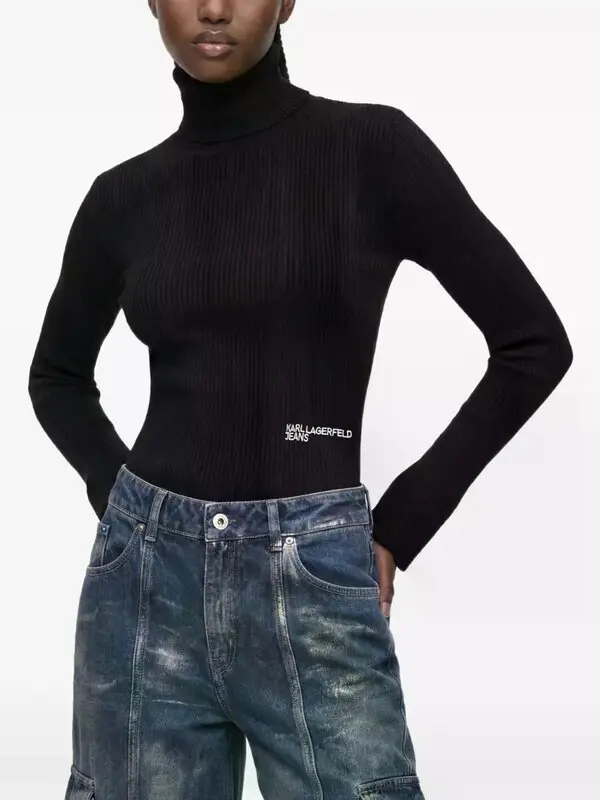 Karl Lagerfeld Lightweight Roll-neck Sweater - Black