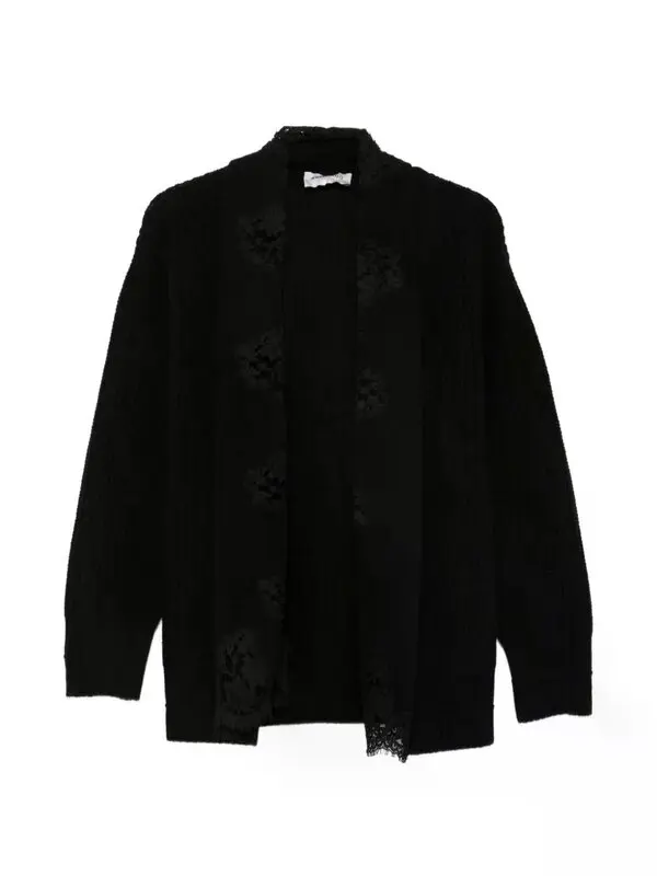 ERMANNO FIRENZE Lace-trim Cardigan - Black