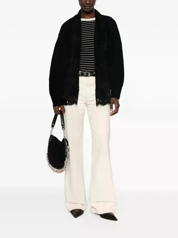 ERMANNO FIRENZE Lace-trim Cardigan - Black