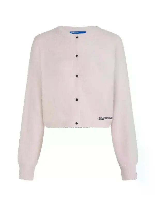 Karl Lagerfeld Cardigan With Logo Detail - Purple