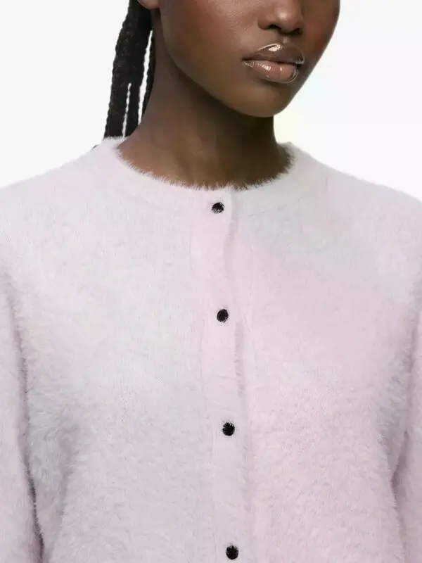 Karl Lagerfeld Cardigan With Logo Detail - Purple