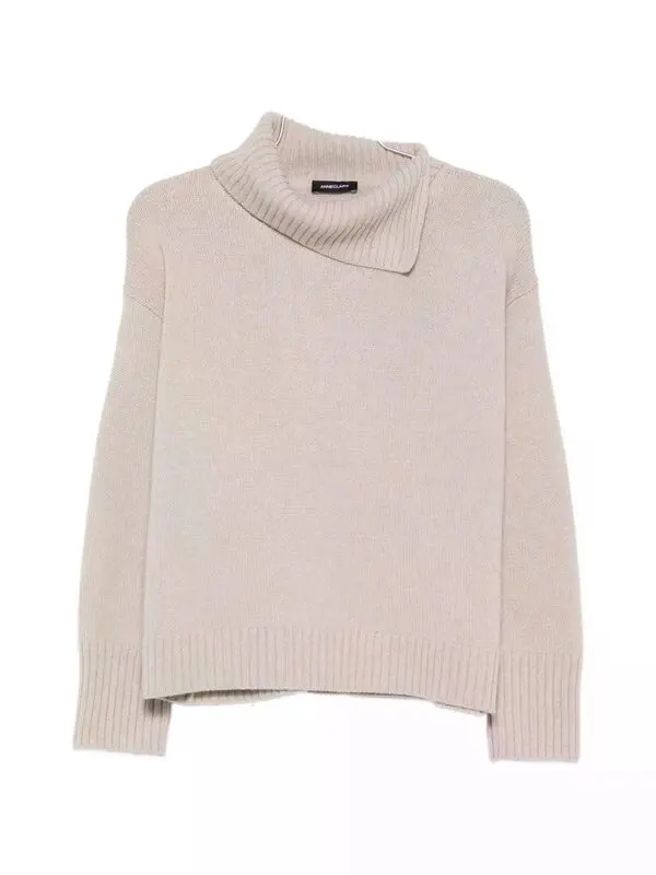 ANNE CLAIRE Asymmetric Roll-neck Sweater