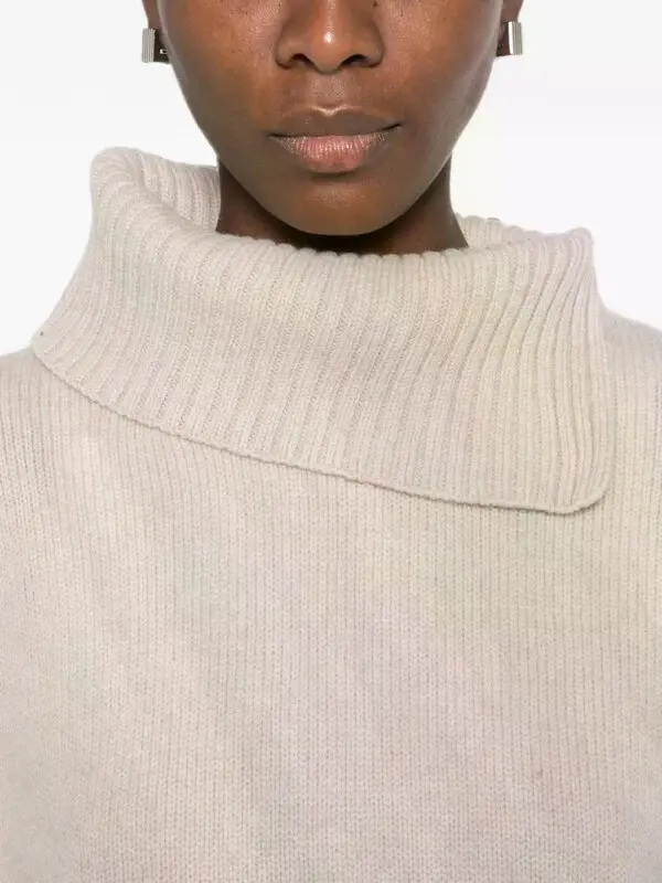 ANNE CLAIRE Asymmetric Roll-neck Sweater