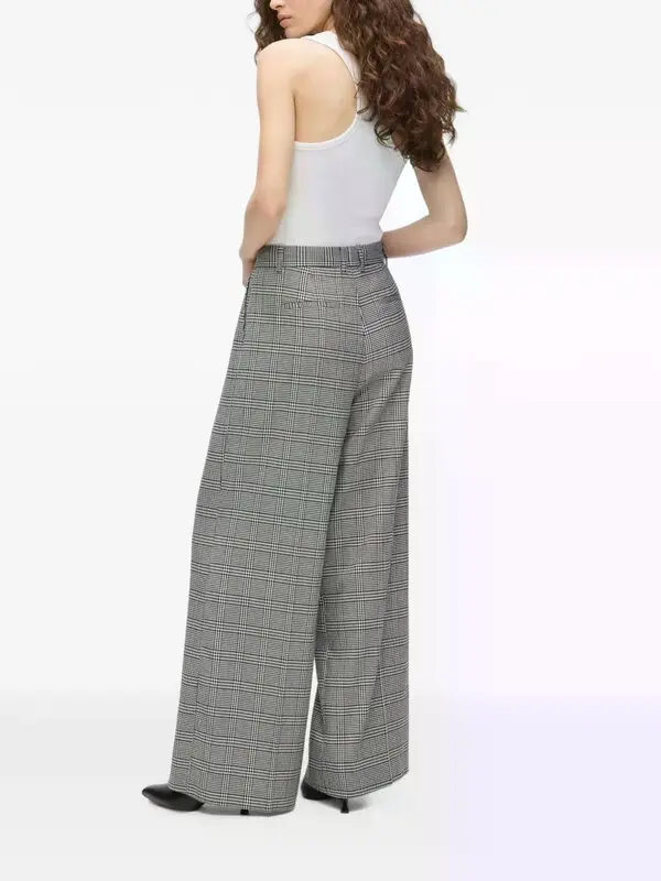 Karl Lagerfeld Houndstooth-pattern Wide-leg Trousers