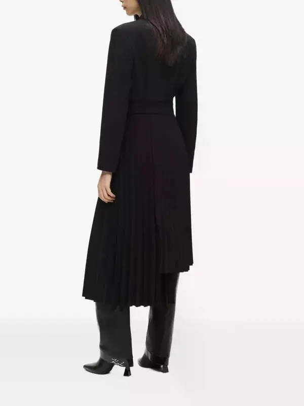 Karl Lagerfeld Asymmetric Pleated Tailored Dress