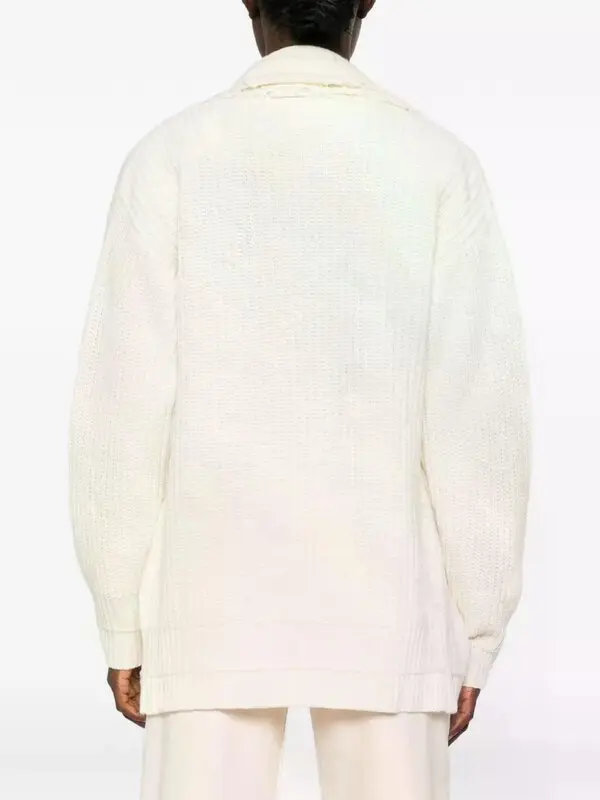 ERMANNO FIRENZE Lace Trimmed Ribbed Knit Cardigan