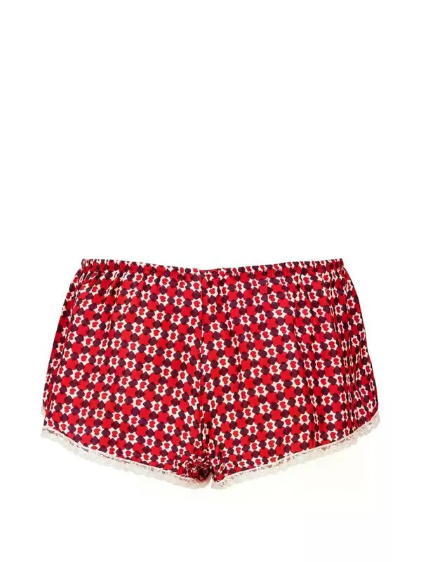 LAURA URBINATI Geometric-print Lace-trim Pyjama Bottom