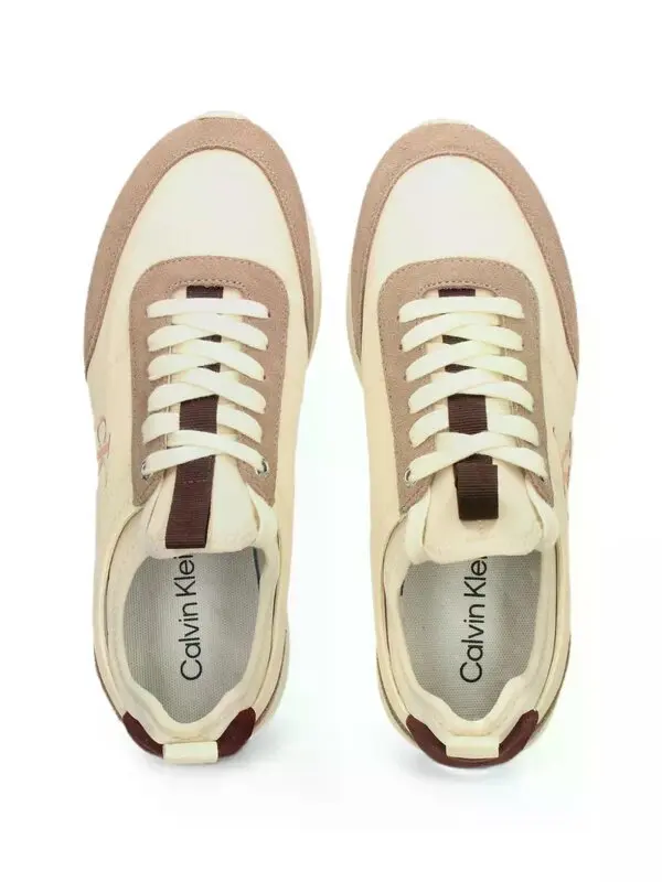 Calvin Klein Suede-panelled Logo-embroidered Runner Sneakers