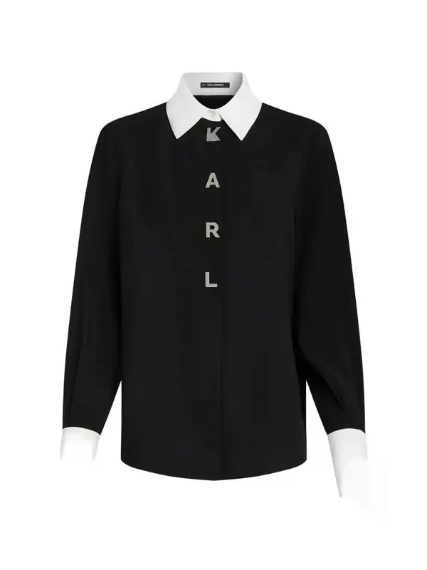 Karl Lagerfeld Contrast Collar Long Sleeve Shirt
