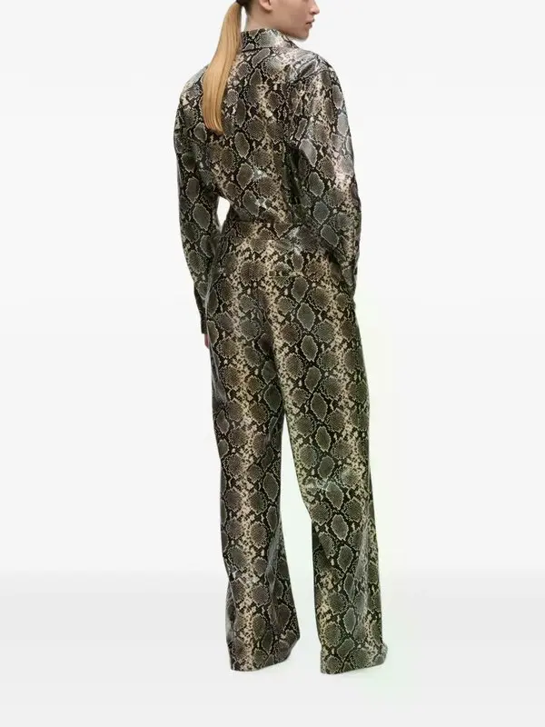 Karl Lagerfeld Faux-python Flared Pants