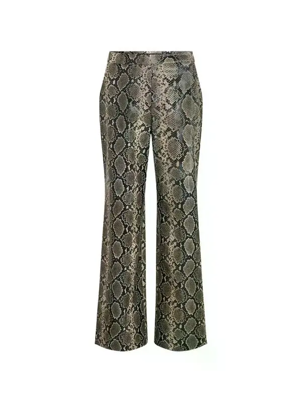 Karl Lagerfeld Faux-python Flared Pants - Neutrals