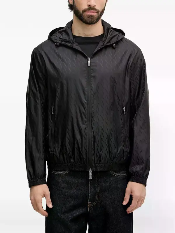 Armani Exchange Logo Monogram Hooded Zip-up Jacket