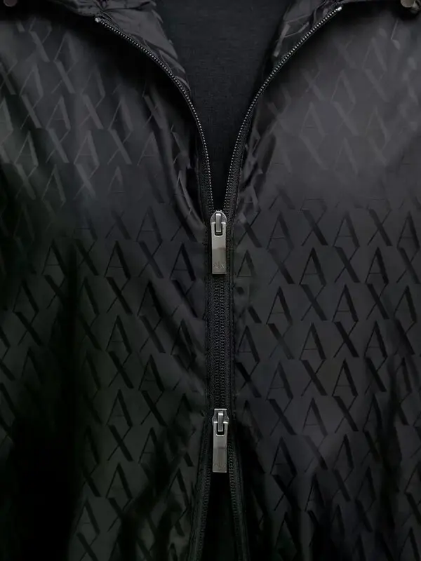 Armani Exchange Logo Monogram Hooded Zip-up Jacket