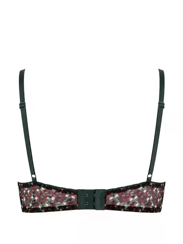 LAURA URBINATI Geometric-print Lace-trim Bra