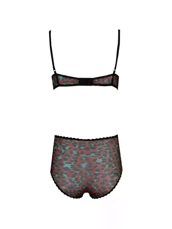 LAURA URBINATI Leopard-print Lace-trim Briefs