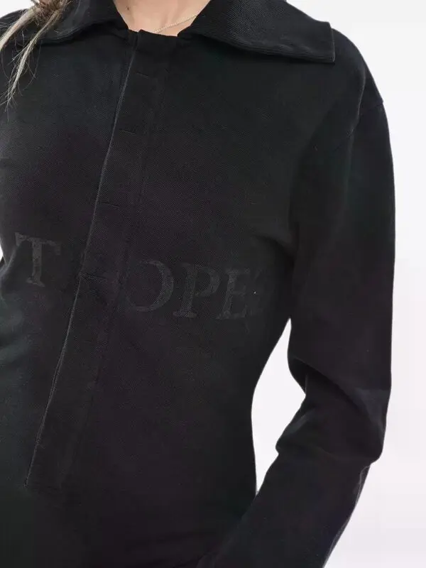 DURAN LANTINK Logo-print Polo-collar Bodysuit
