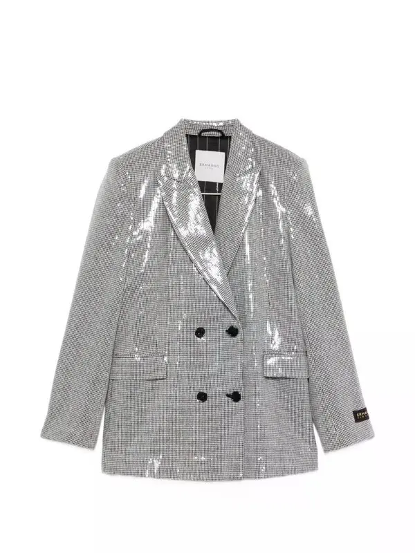 ERMANNO FIRENZE Sequin-embellished Double-breasted Blazer