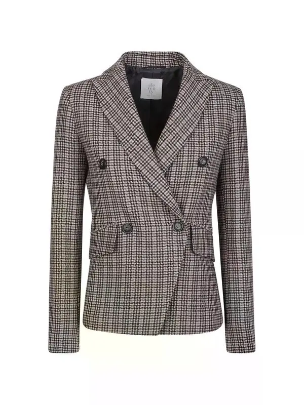 Eleventy Houndstooth Double-breasted Blazer