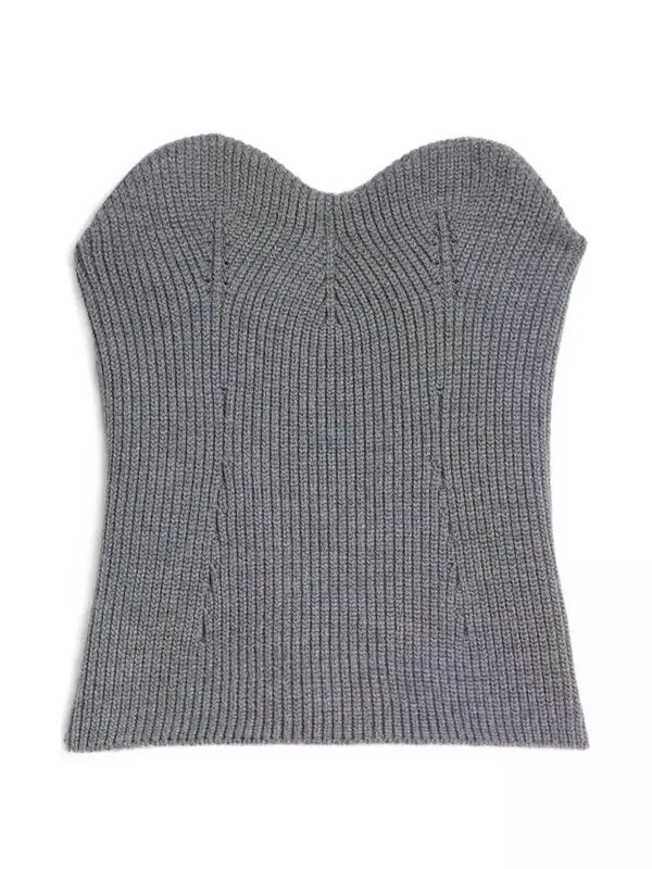 JIL SANDER Ribbed-knit Sweetheart Bustier