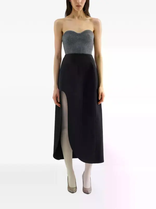 JIL SANDER Ribbed-knit Sweetheart Bustier
