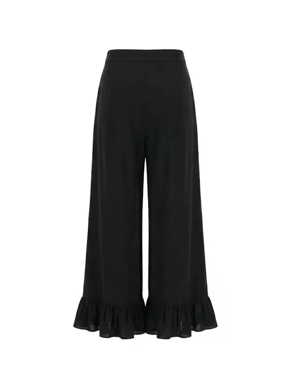 Chloé Cropped Fluid Pants In Crêpe De Chine - Black