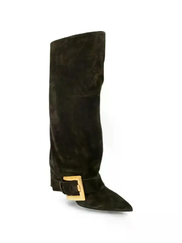 Balmain Anthem Buckle-detail Suede Boots