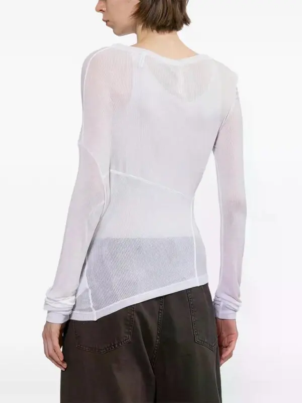 Helmut Lang Twisted Long-sleeve Sheer Top