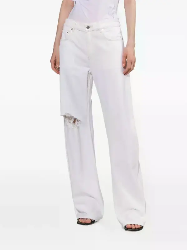 Helmut Lang Distressed Bootcut Jeans