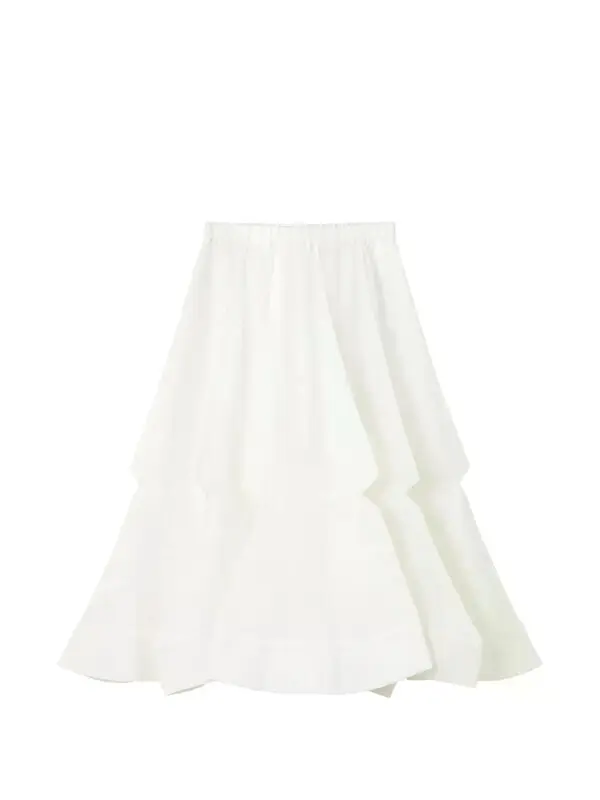 ENFOLD Cutout Detail Pleated Midi Skirt