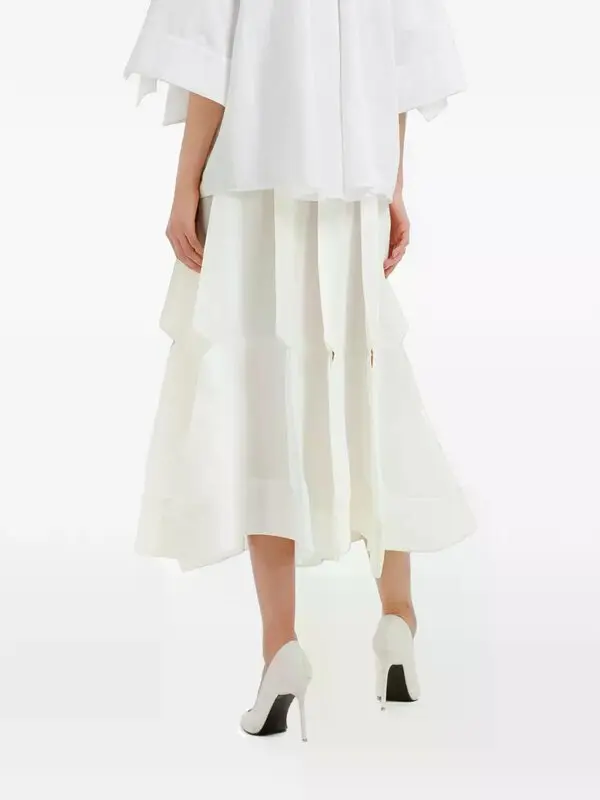 ENFOLD Cutout Detail Pleated Midi Skirt