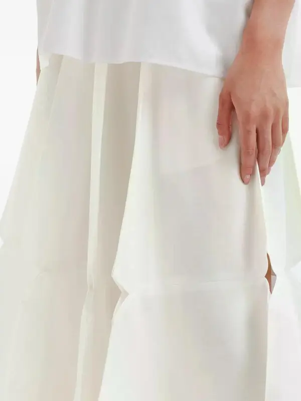 ENFOLD Cutout Detail Pleated Midi Skirt