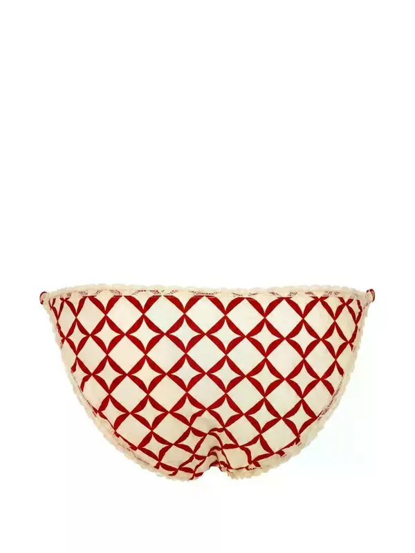 LAURA URBINATI Geometric-print Lace-trim Briefs