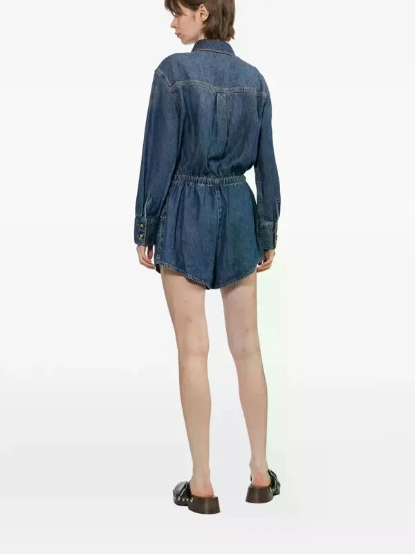 SELF-PORTRAIT Drawstring Waist Button-front Playsuit