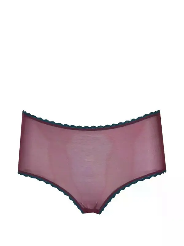 LAURA URBINATI Two-tone Lace-trim Briefs - Purple